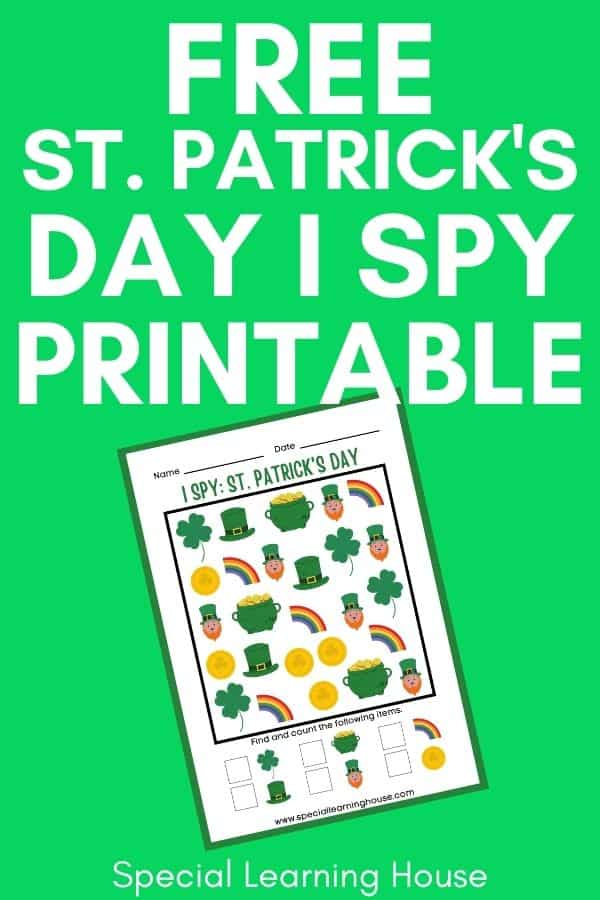 Free St Patrick's Day I Spy Printable - Special Learning House